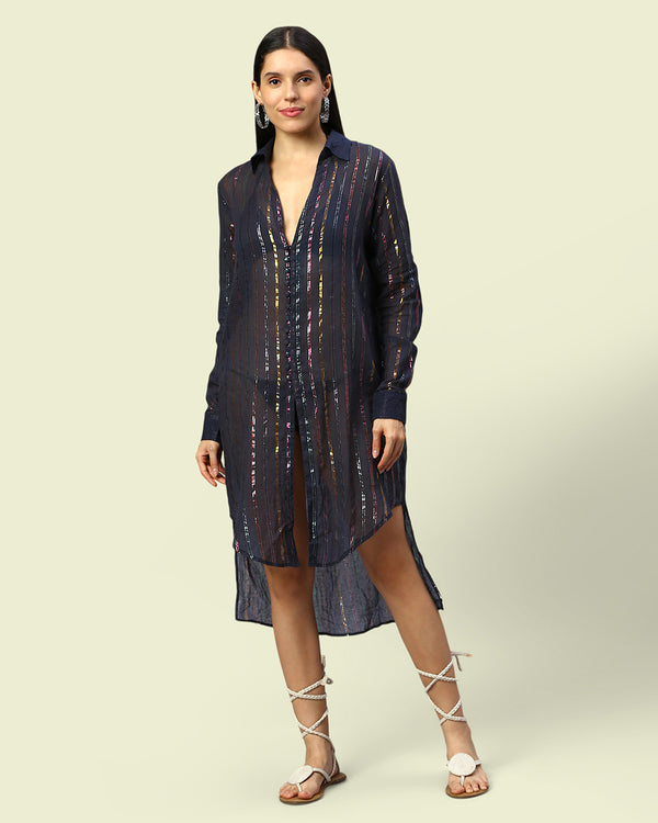 Multi Color Lurex Beachwear Shirt | Shop Stylish Beachwear for Women