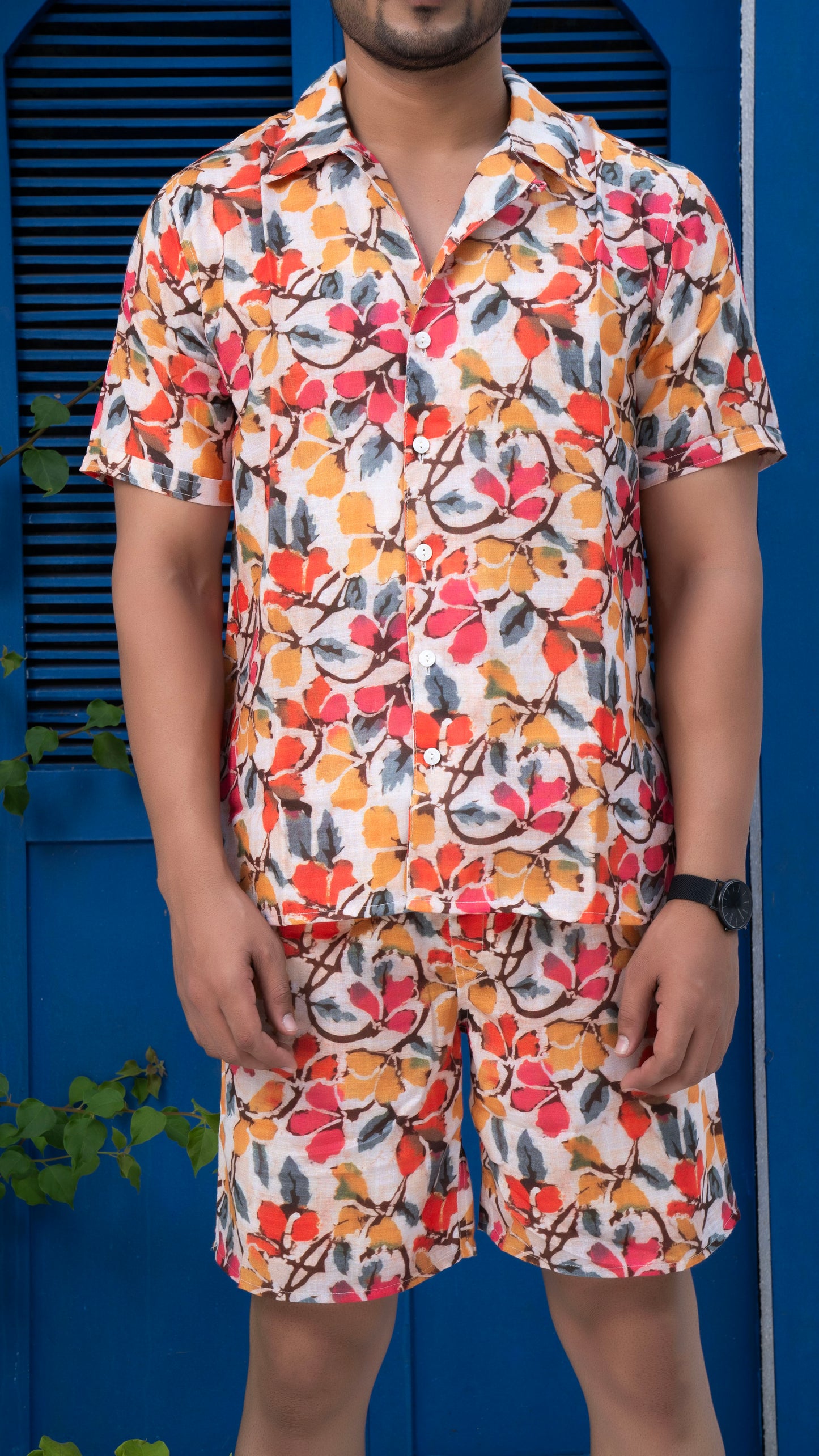 Linen Floral Print Co-ord Set Men| Co-ord set Men|Linen Co-ord Set Men ...